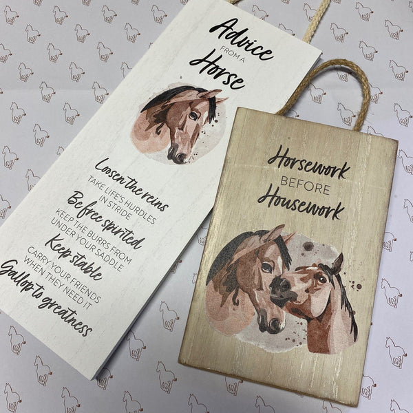 Advice From a Horse Hanging Sign – Gallop Guru
