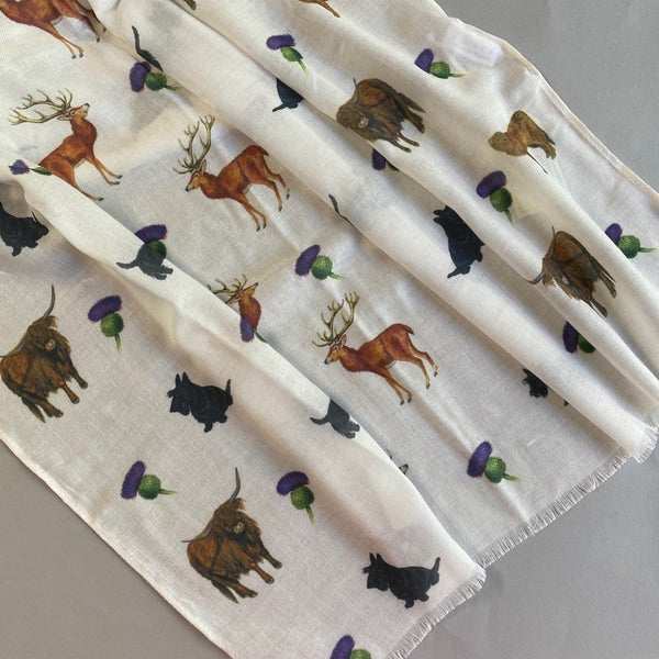 Highland Cow Design Soft Twill Scarf – Gallop Guru