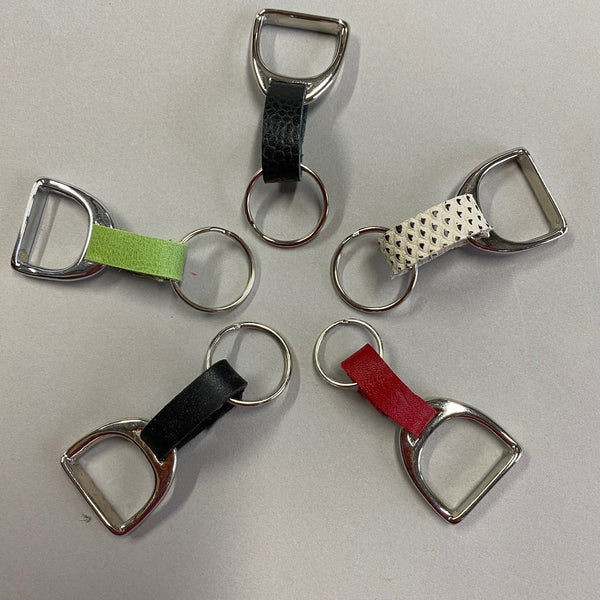 Chrome & Leather Stirrup Keyring – Gallop Guru