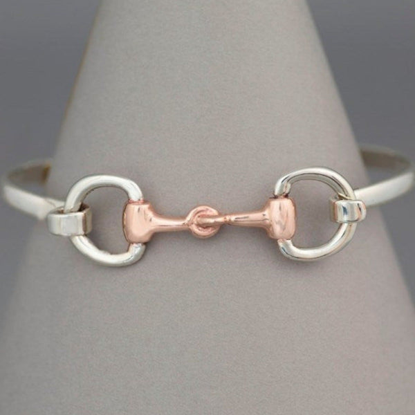 Snaffle Bit Bangle | Hiho Silver | Silver & Rose Gold | Gallop Guru